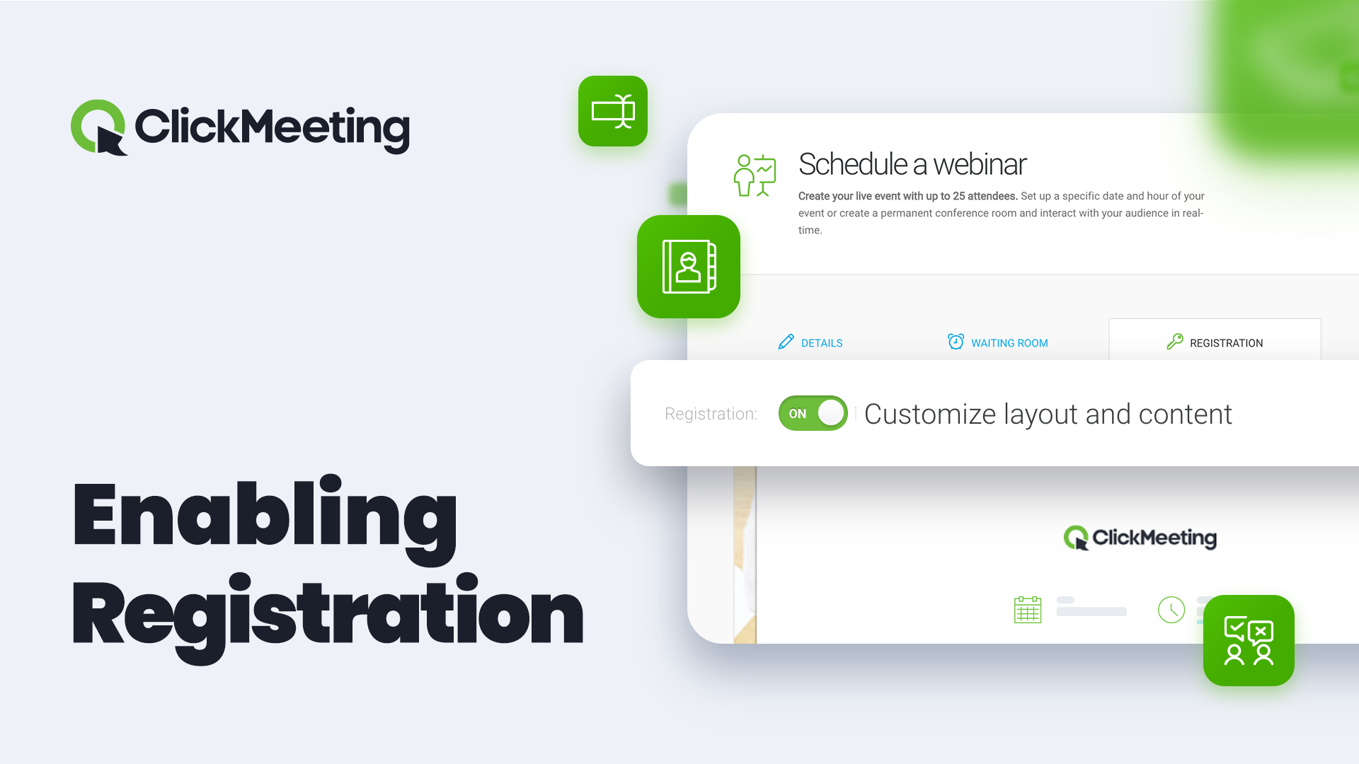 Enabling registration | Video Tutorial - Help Center Clickmeeting