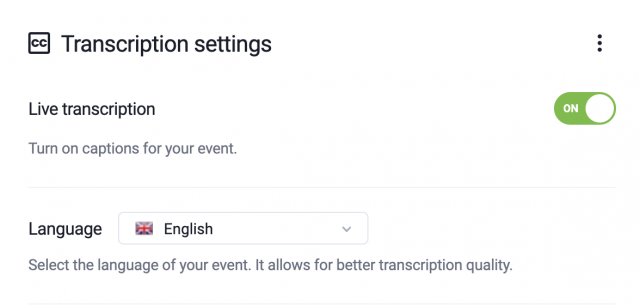 Transcripción en directo - Centro de ayuda Clickmeeting
